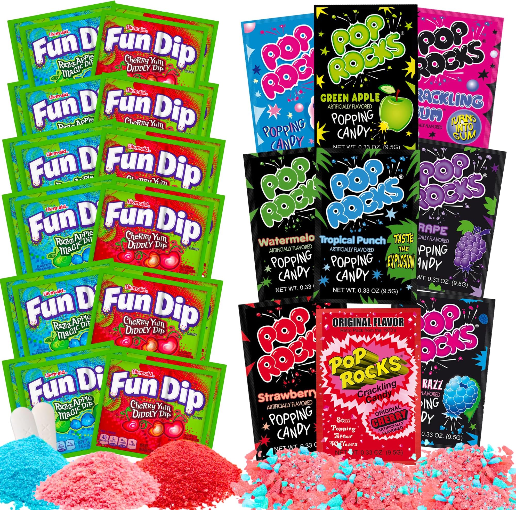 Amazon.com : Fun Dip, Pop Rocks Variety Pack - Nostalgia Candy Sampler ...