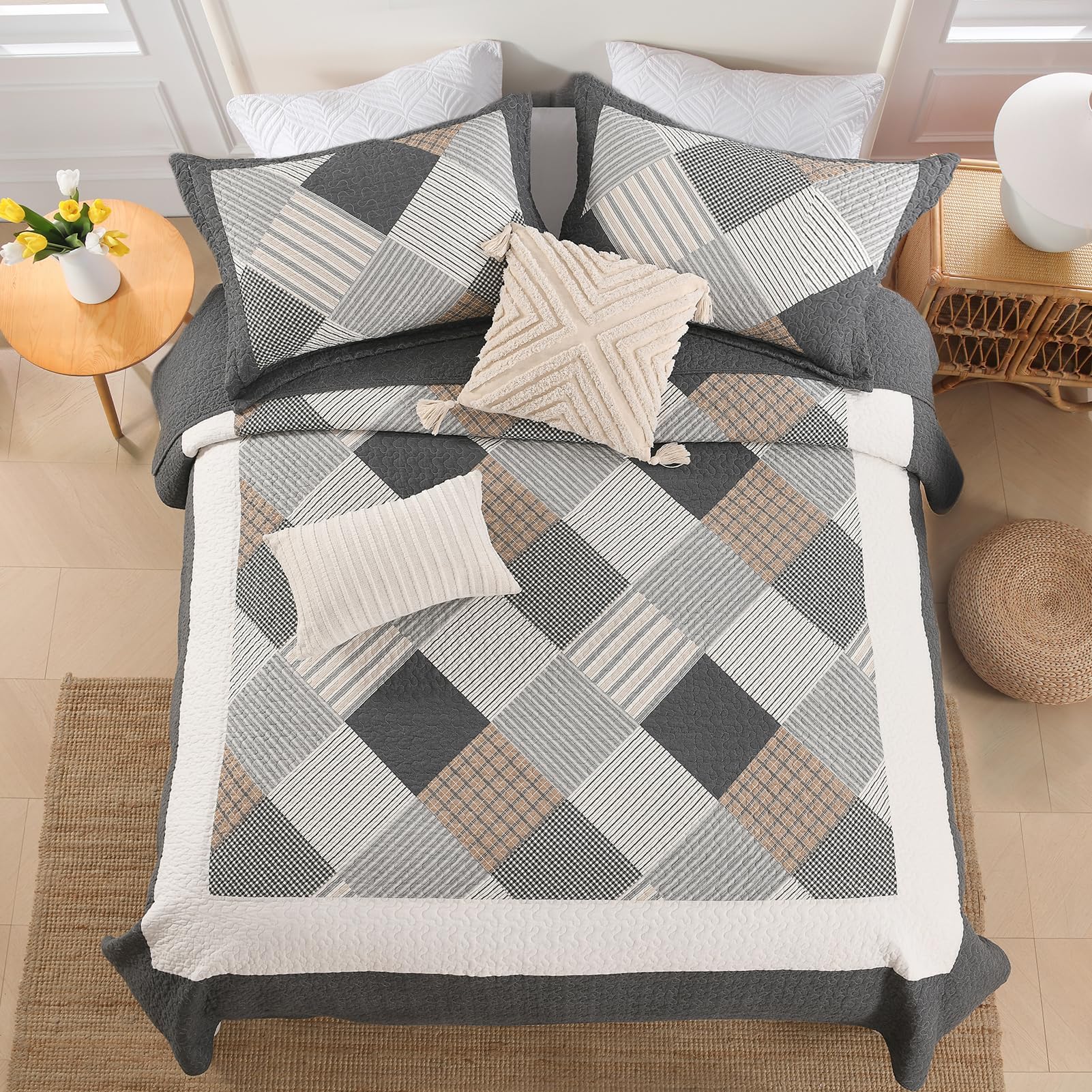 Amazon.com: Great Bay Home 3-Piece Reversible Rustic Lodge Bedspread King Size Quilt with 2 ...