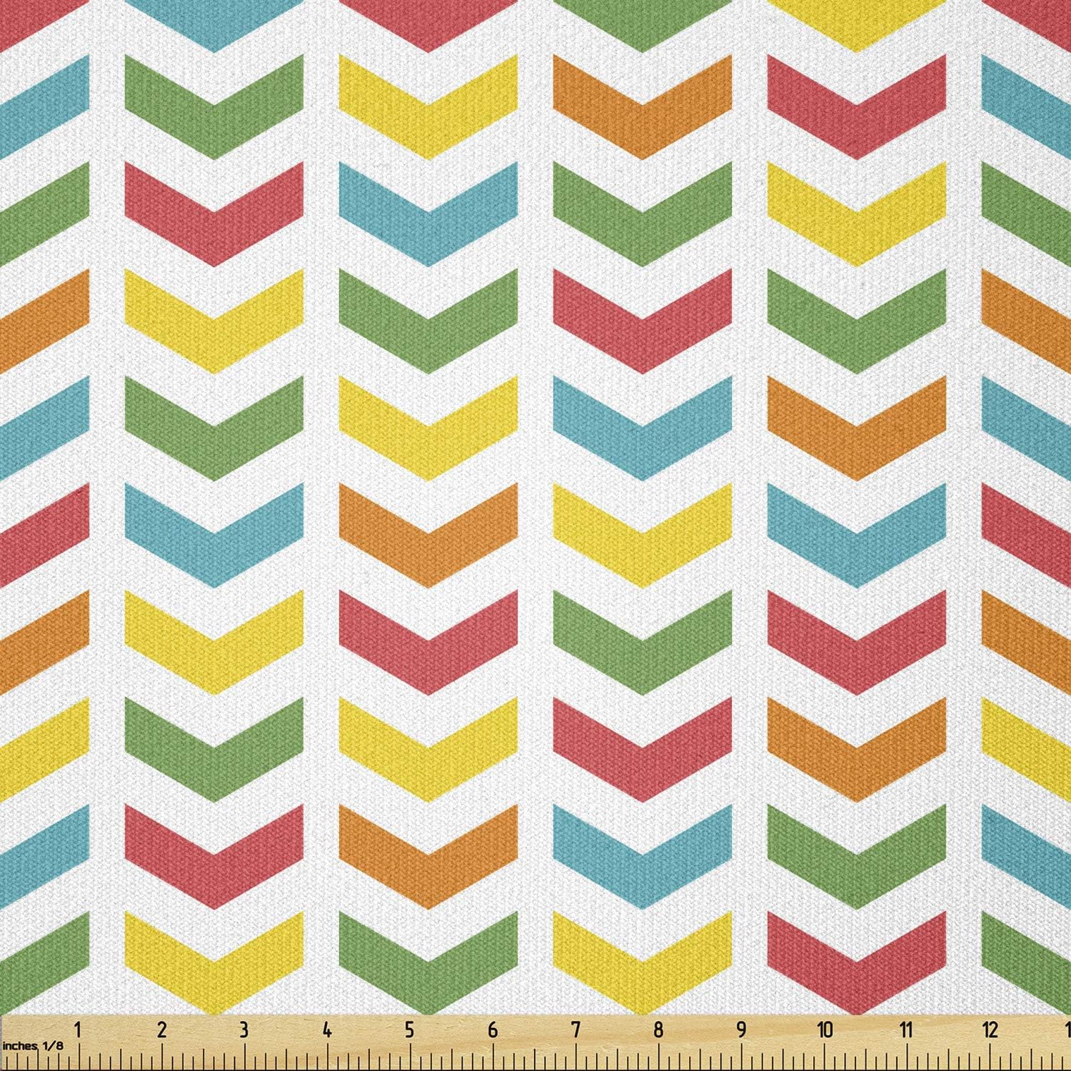 Ambesonne Arrow Fabric by The Yard, Illustration of Colorful Repetitive ...