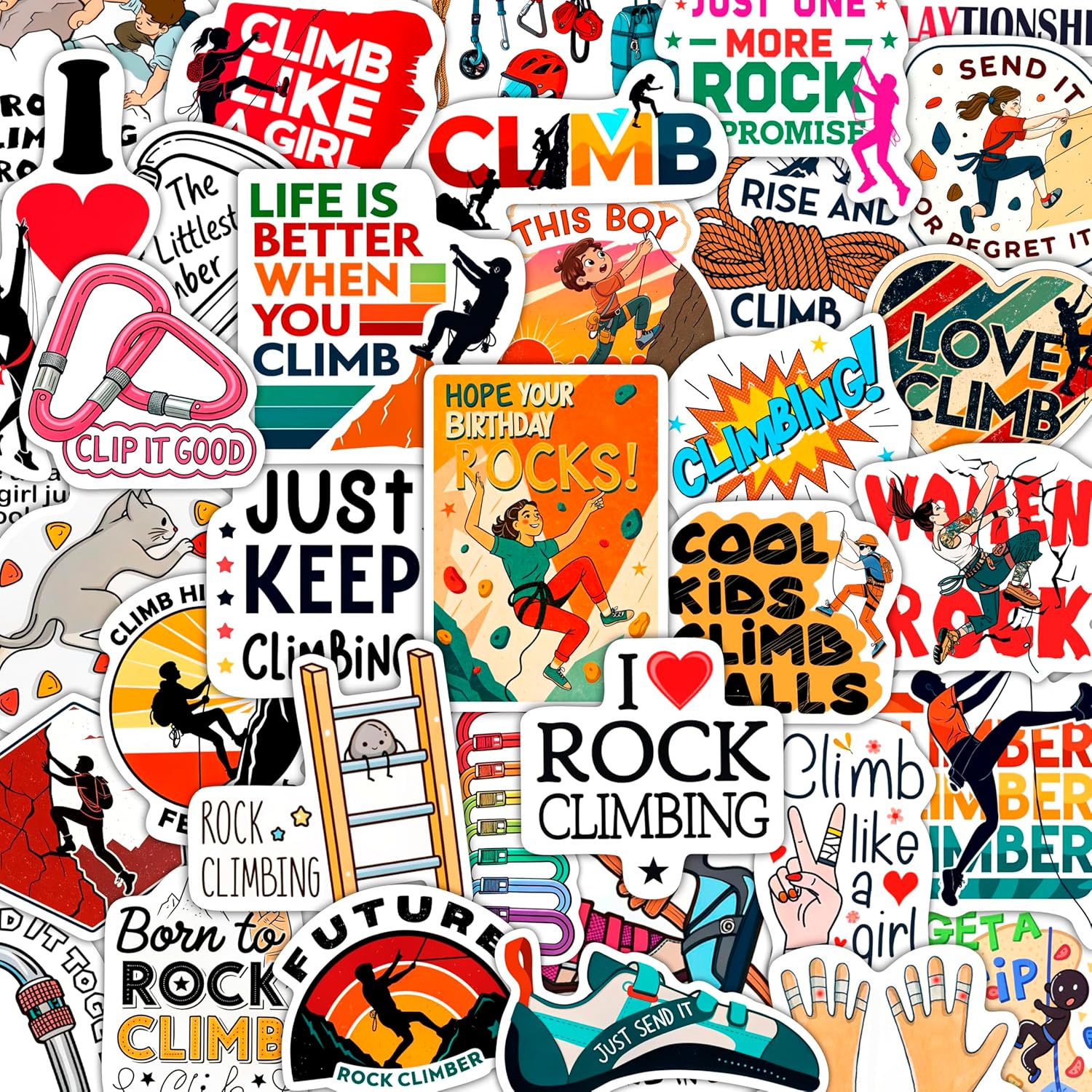Amazon.com: 100Pcs Rock Climbing Stickers for Water Bottle - Rock ...