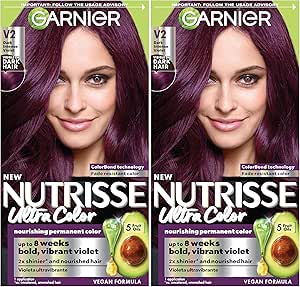 Garnier Hair Color Nutrisse Ultra Color Nourishing Creme, V2 Dark ...