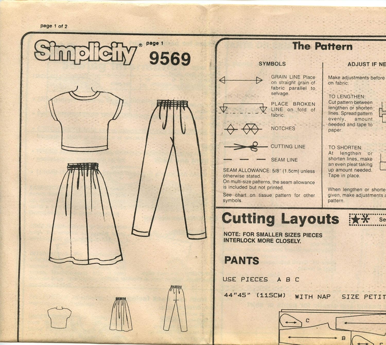Amazon.com: Simplicity Pattern #9569 SIZE: ALL SIZESMISSES' PULL-ON ...