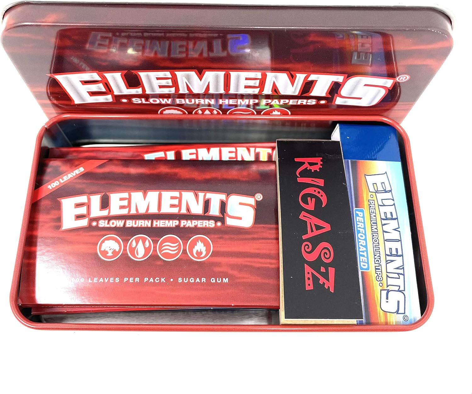 Reds Exclusive Elements Red Tobacco Tin Rolling Papers and Tips – BigaMart