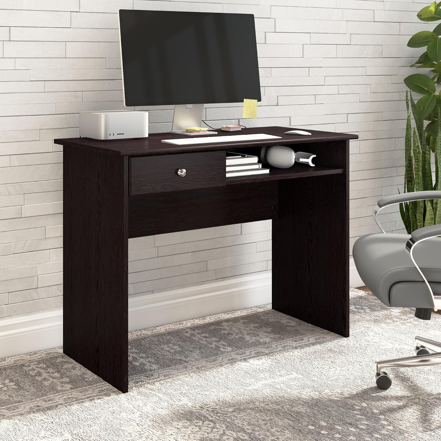 Amazon.com: Bush Furniture Cabot Small Writing Desk with Drawer and ...