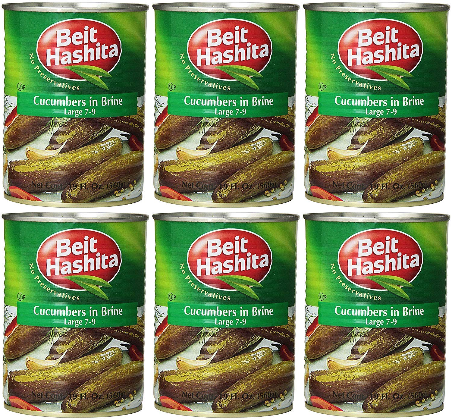 Amazon.com : Beit Hashita Cucumbers in Brine Large, 7-9 Count, 19oz ...