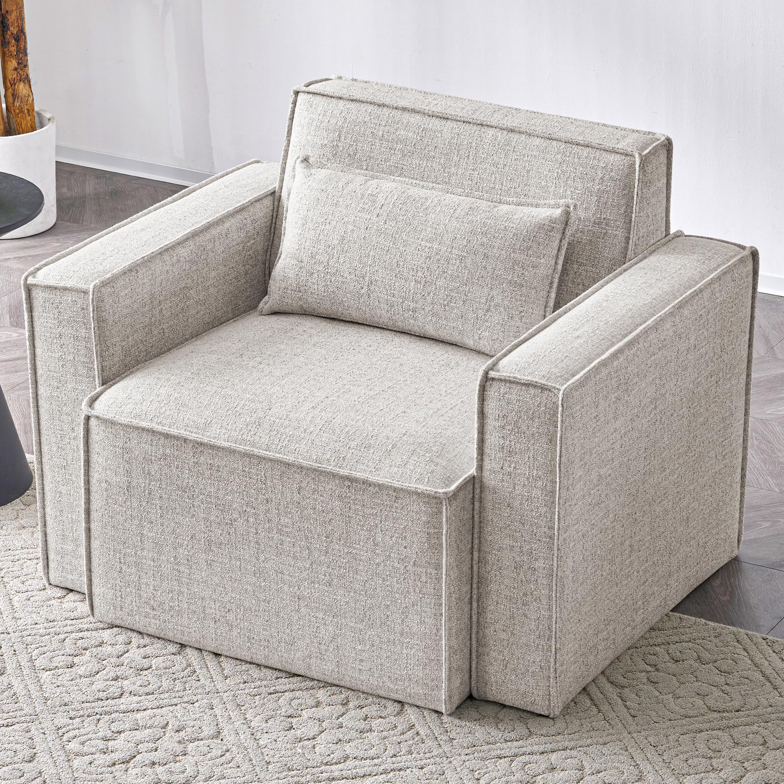 Amazon.com: ELUCHANG Oversized Accent Chair,Modern Boucle Sofa Chair ...