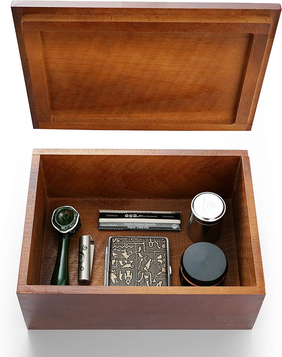 Amazon.com: Beech Stash Box Large with Rolling Tray - Handmade ...
