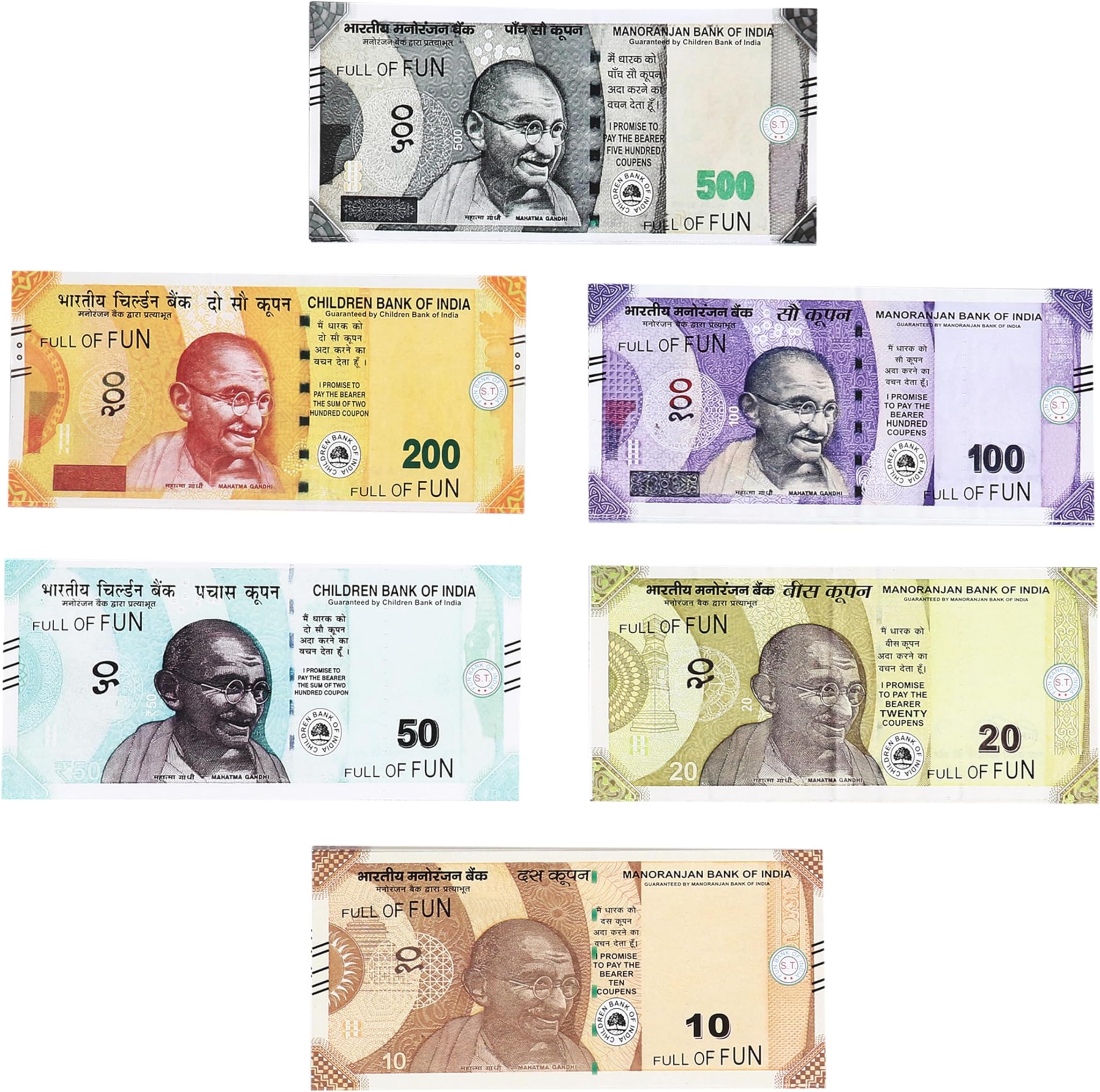 SillyMe Dummy Notes Currency of 6 Domination (600 Notes), Money Toy for ...