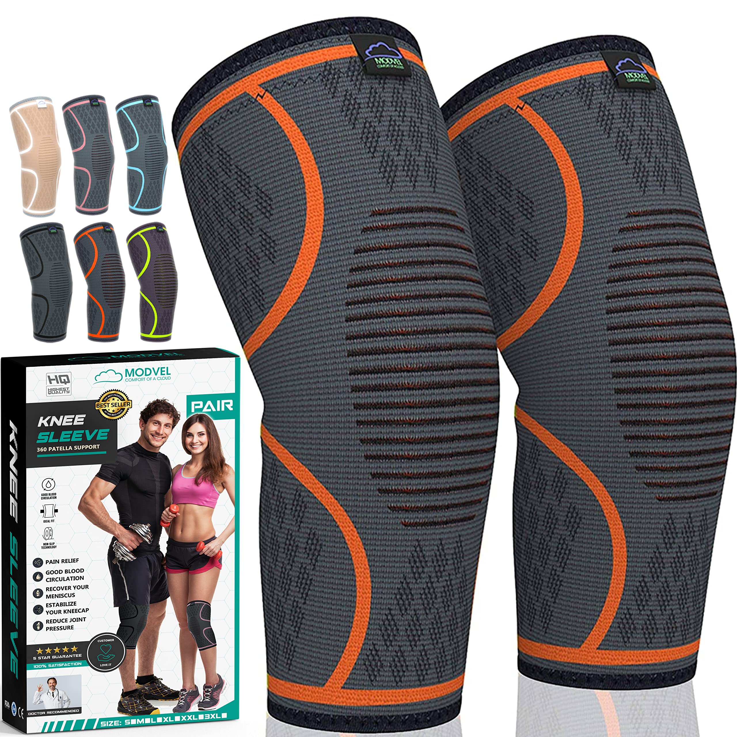 Snapklik.com : Modvel Compression Knee Brace For Women & Men - 2 Pack ...