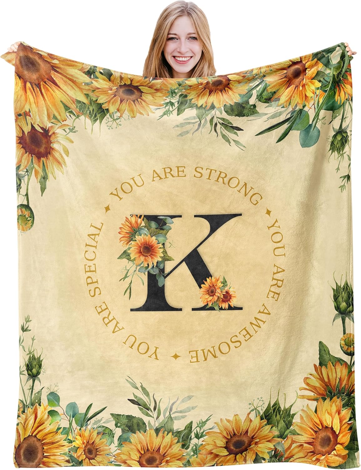 Amazon.com: Sunflower Floral Monogrammed Gifts for Women, Inspirational ...