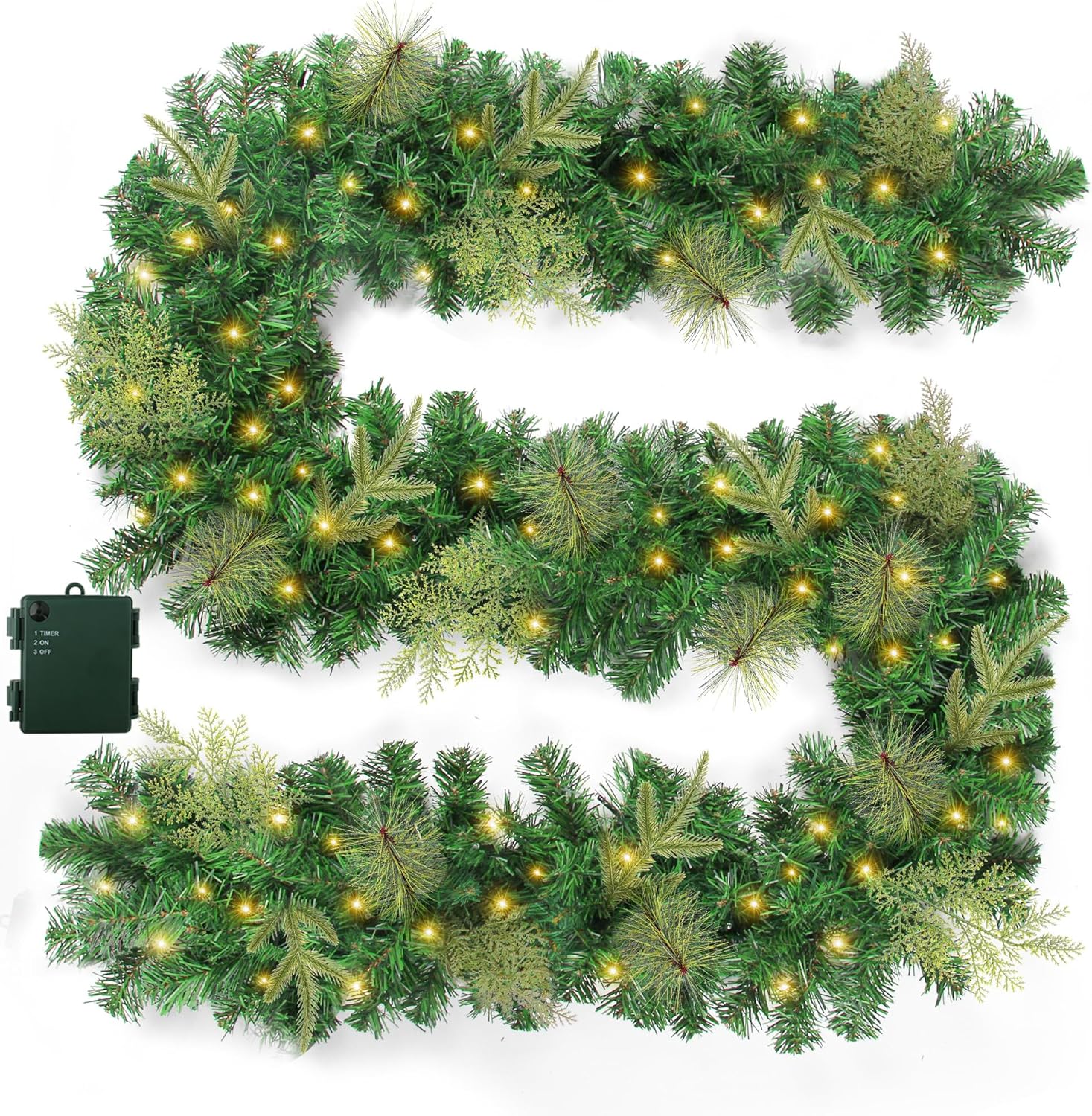 Amazon.com: Christmas Garland with Lights, Prelit Xmas Garlands with ...