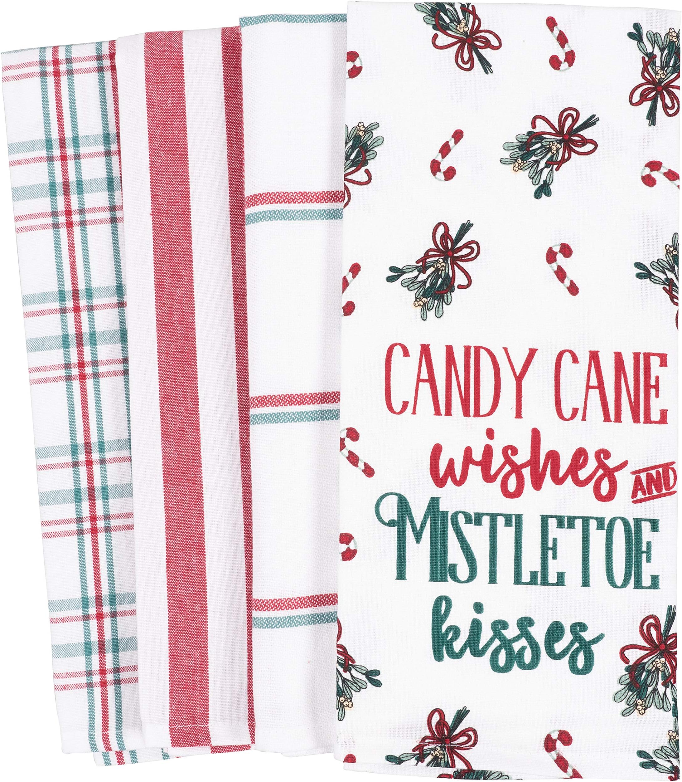 Amazon.com: KAF Home Pantry Kitchen Holiday Dish Towel Set of 4, 100 ...