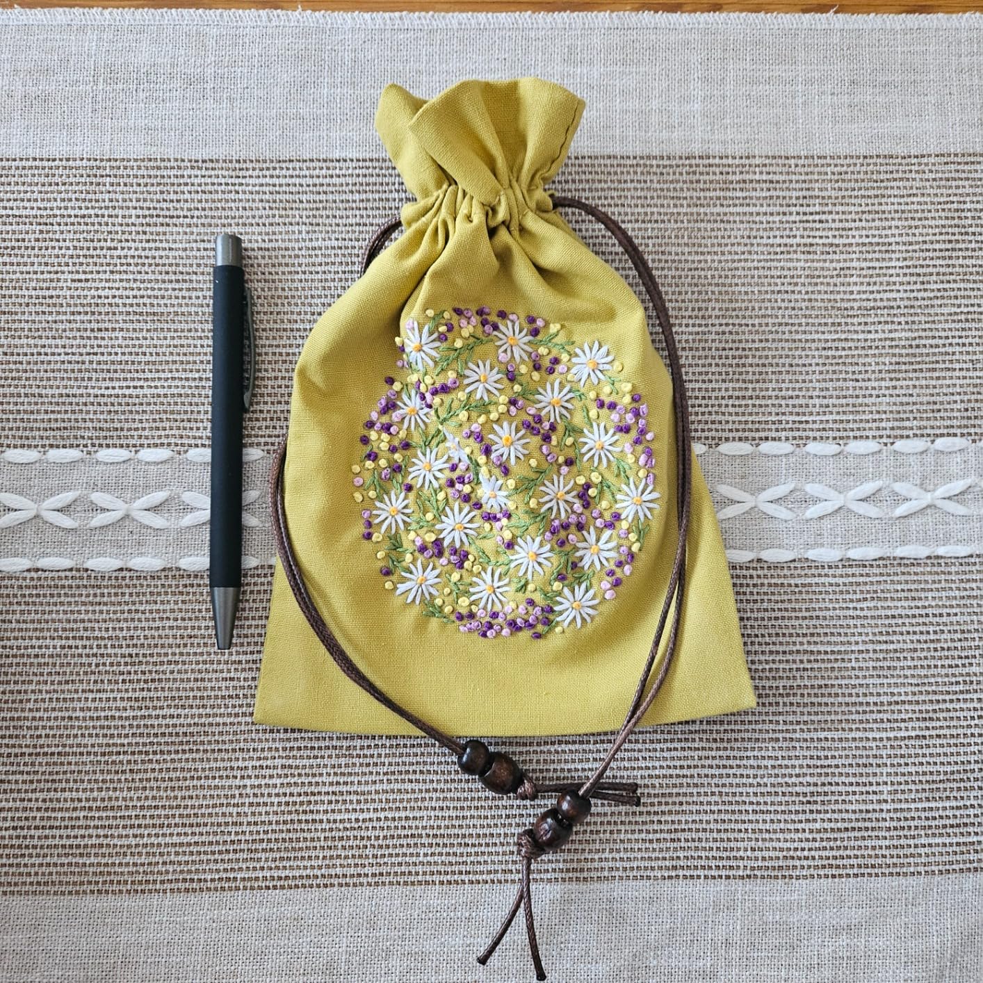 Smart-Feather Embroidery Drawstring Bag Kit for Beginners with Patterns ...