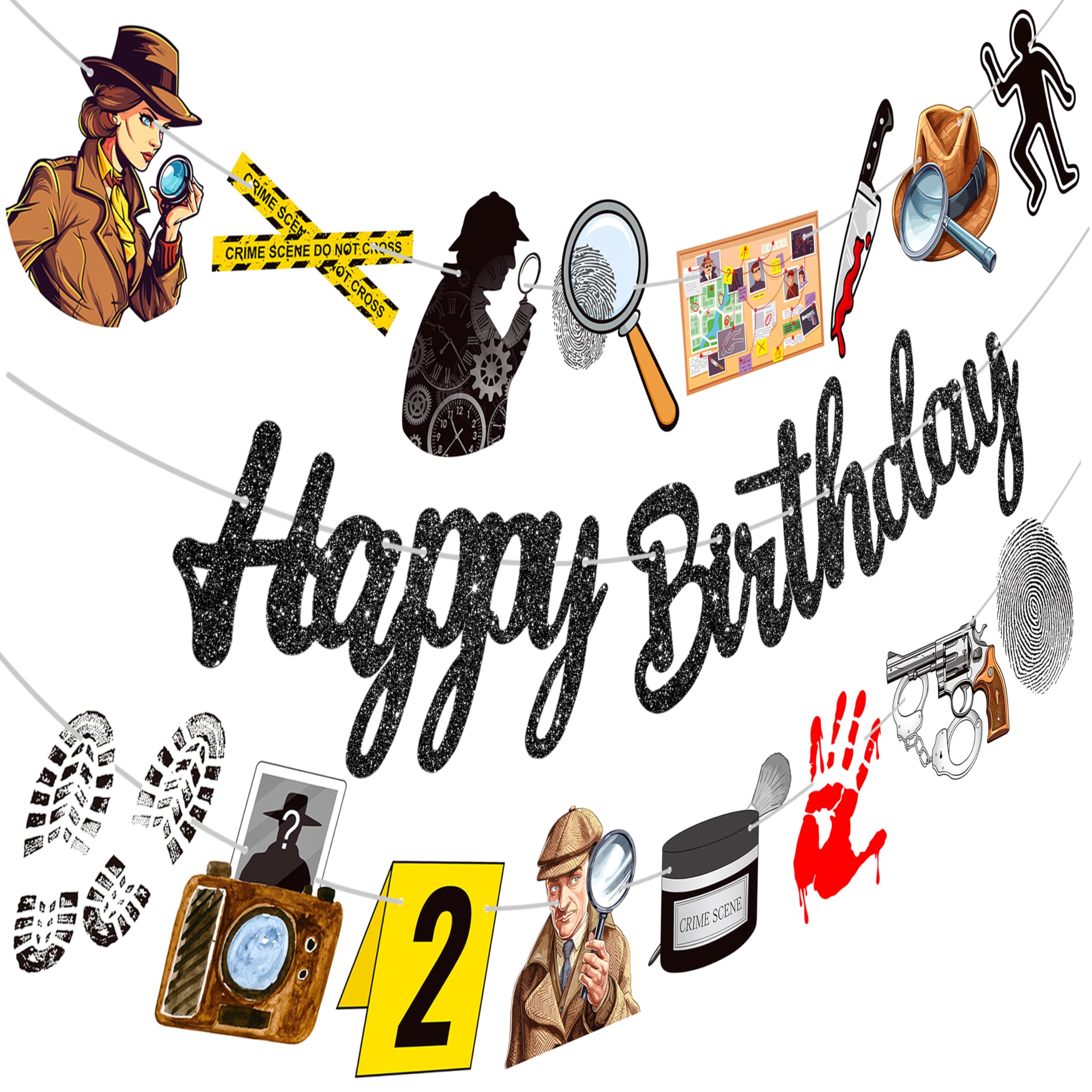 Amazon.com: Detective Birthday Party Banners Detective Birthday Party ...