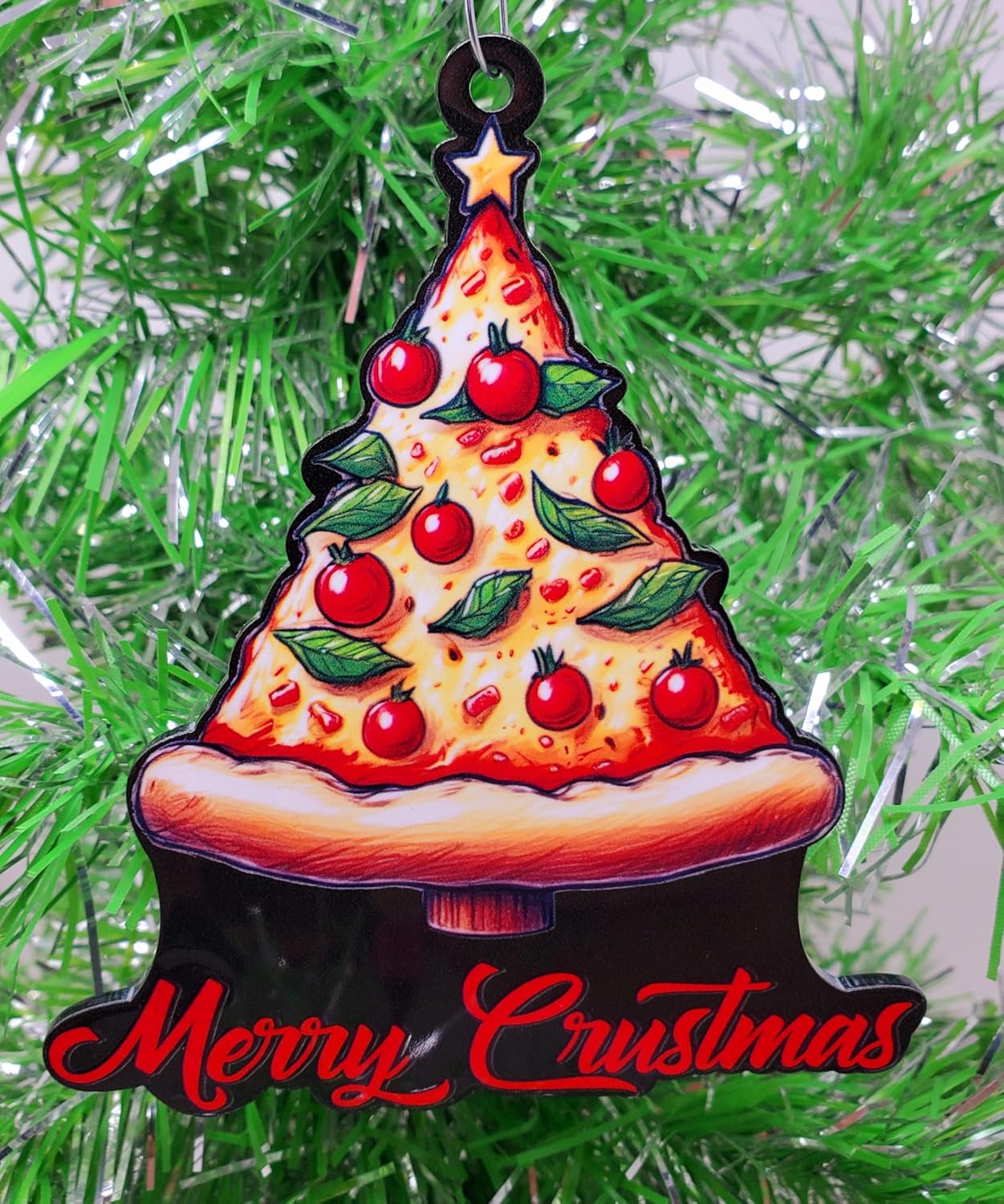 Amazon.com: Generic Pizza Ornament - Christmas Tree Shaped Merry ...