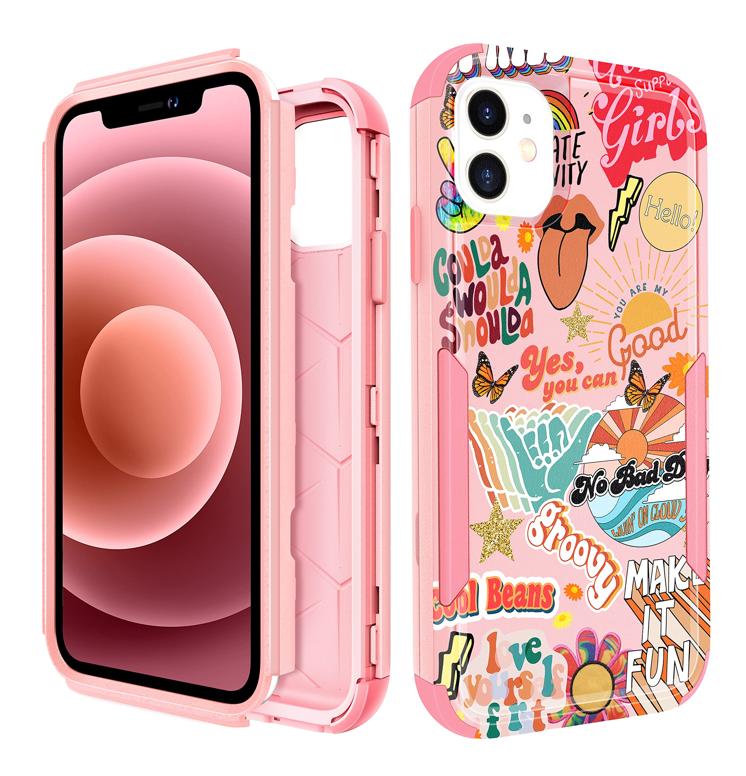 Amazon.com: Plakill for iPhone 11 Heavy Duty Case Protective Peachy Aesthetic Designer Drop ...