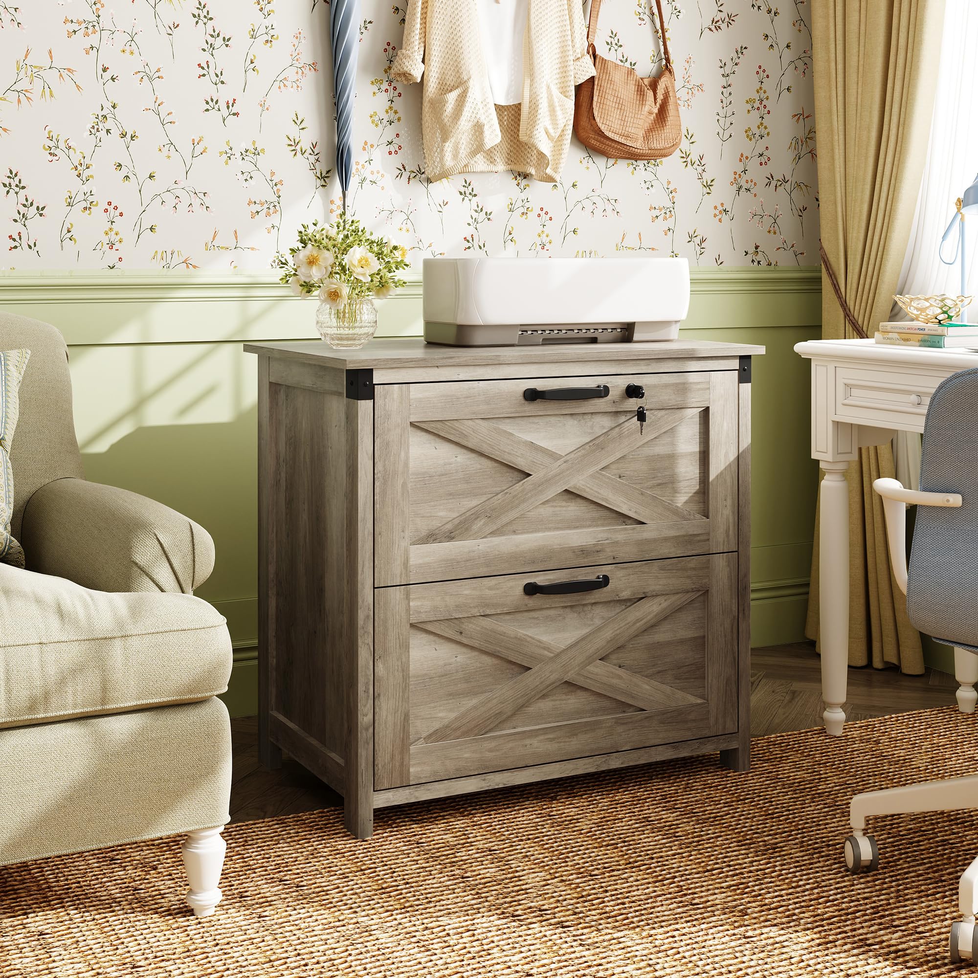 Snapklik.com : DEVAISE 2 Drawer Farmhouse File Cabinet