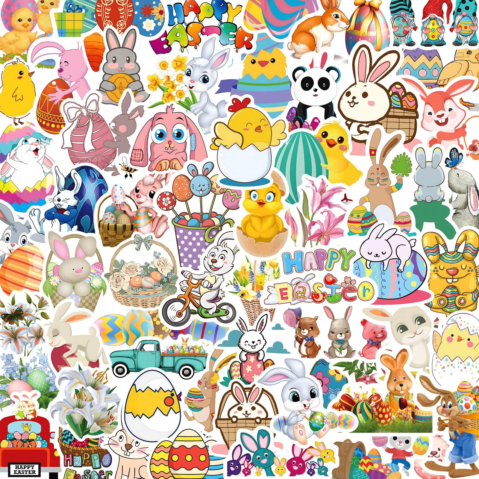 Amazon.com: 200 PCS Easter Stickers, Easter Bunny Egg Stickers for ...