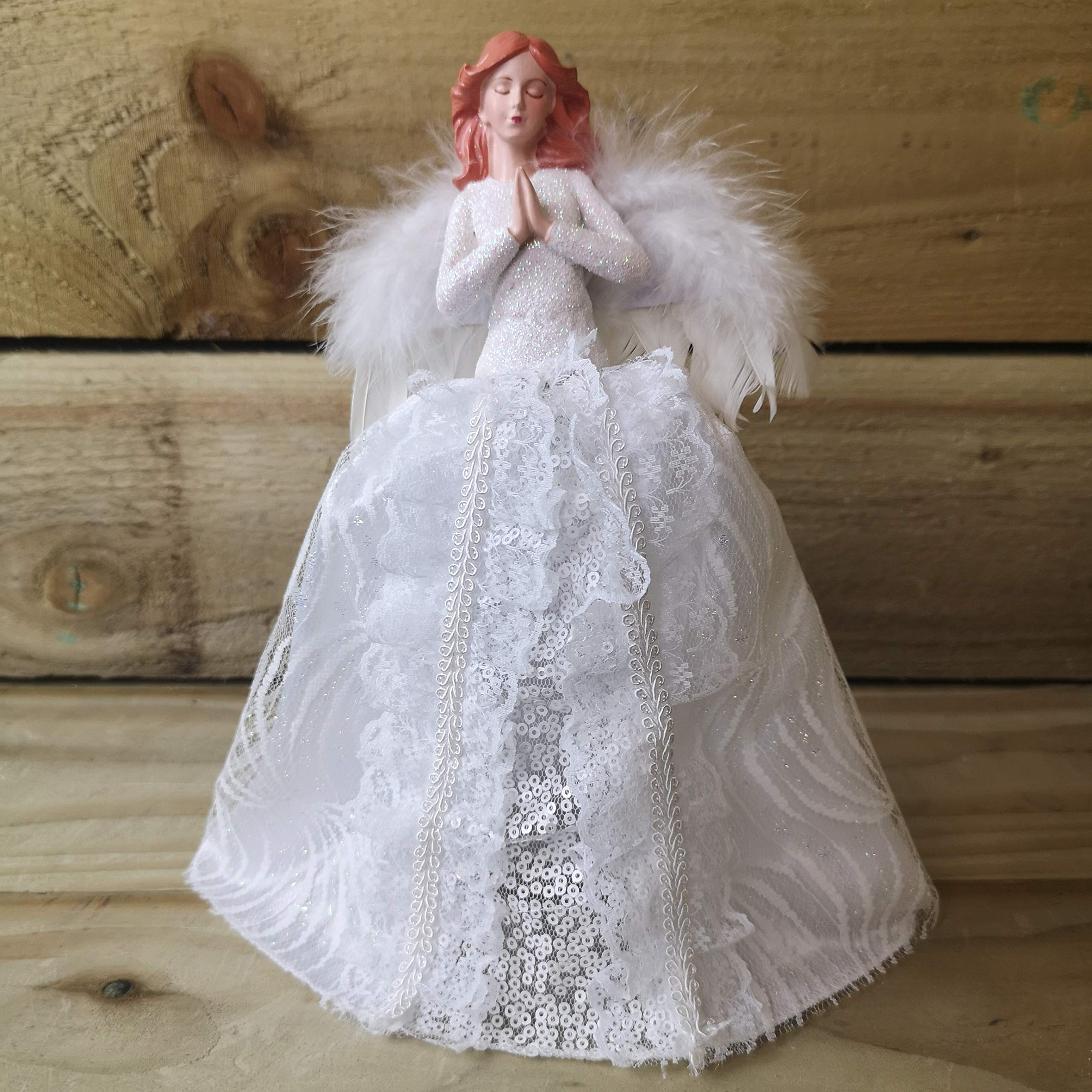 Premier White Angel Fairy Christmas Tree Top Topper Decoration in ...