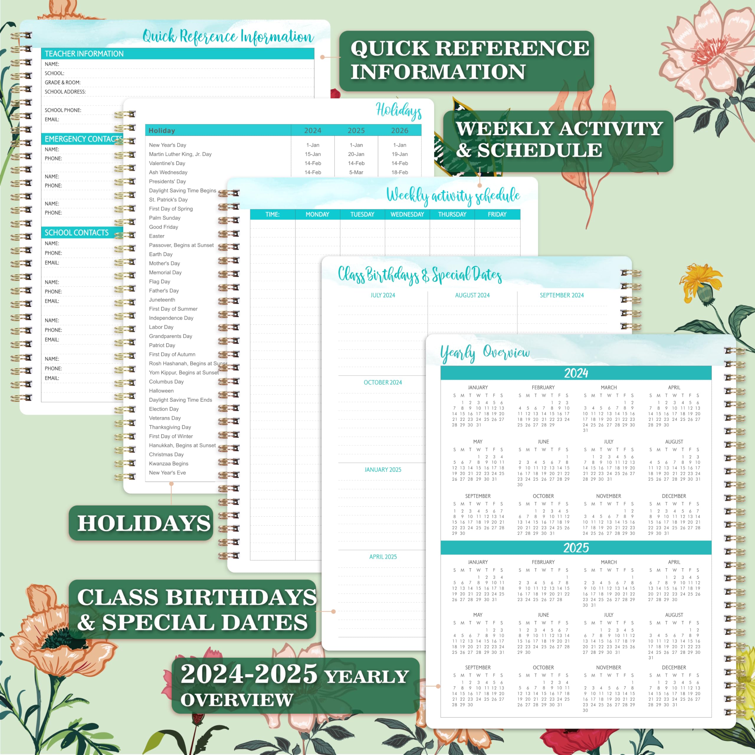 Snapklik.com : Teacher Planner 2024-2025 - Lesson Planner 2024-2025 ...