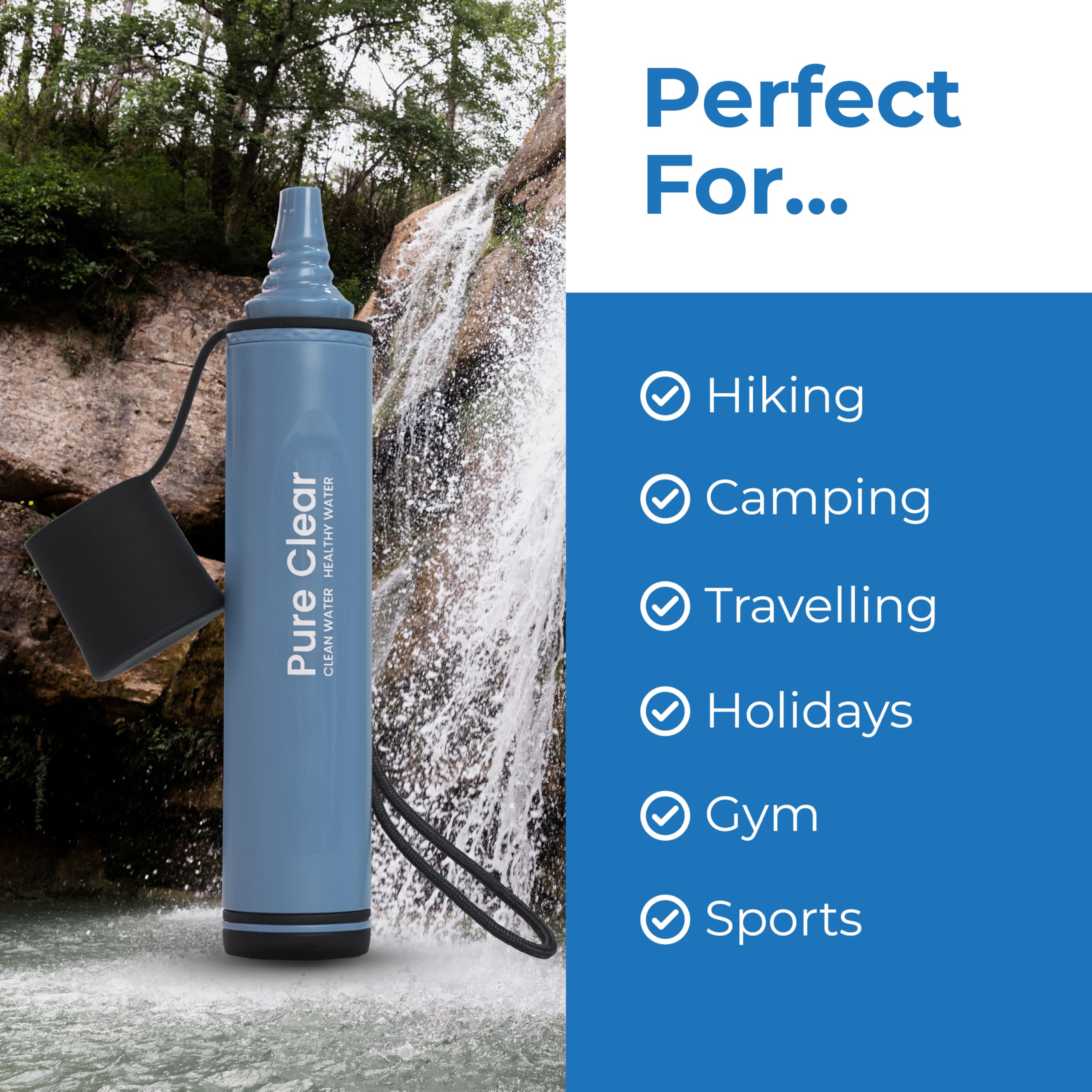 Pure Clear Life Filter Pro – Water Filter Straw Survival & Hiking 500 ...