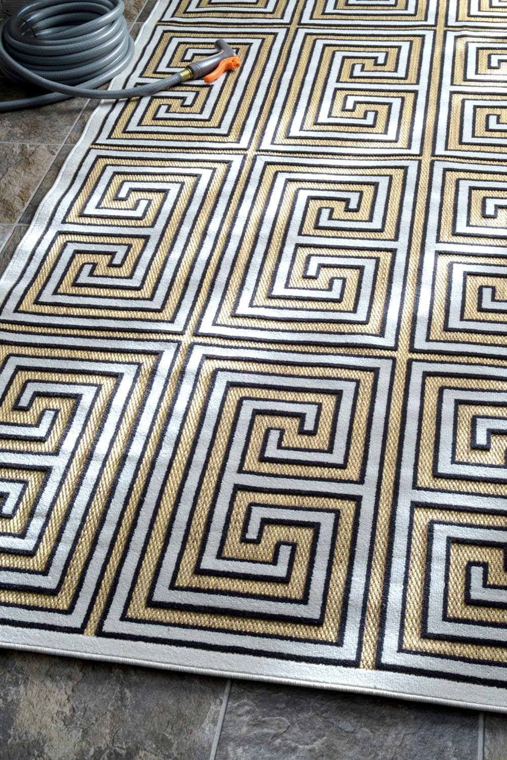 nuLOOM 200CFST01A-77010 Indoor/Outdoor Greek Key Porch Rug (8-Feet X 10 ...