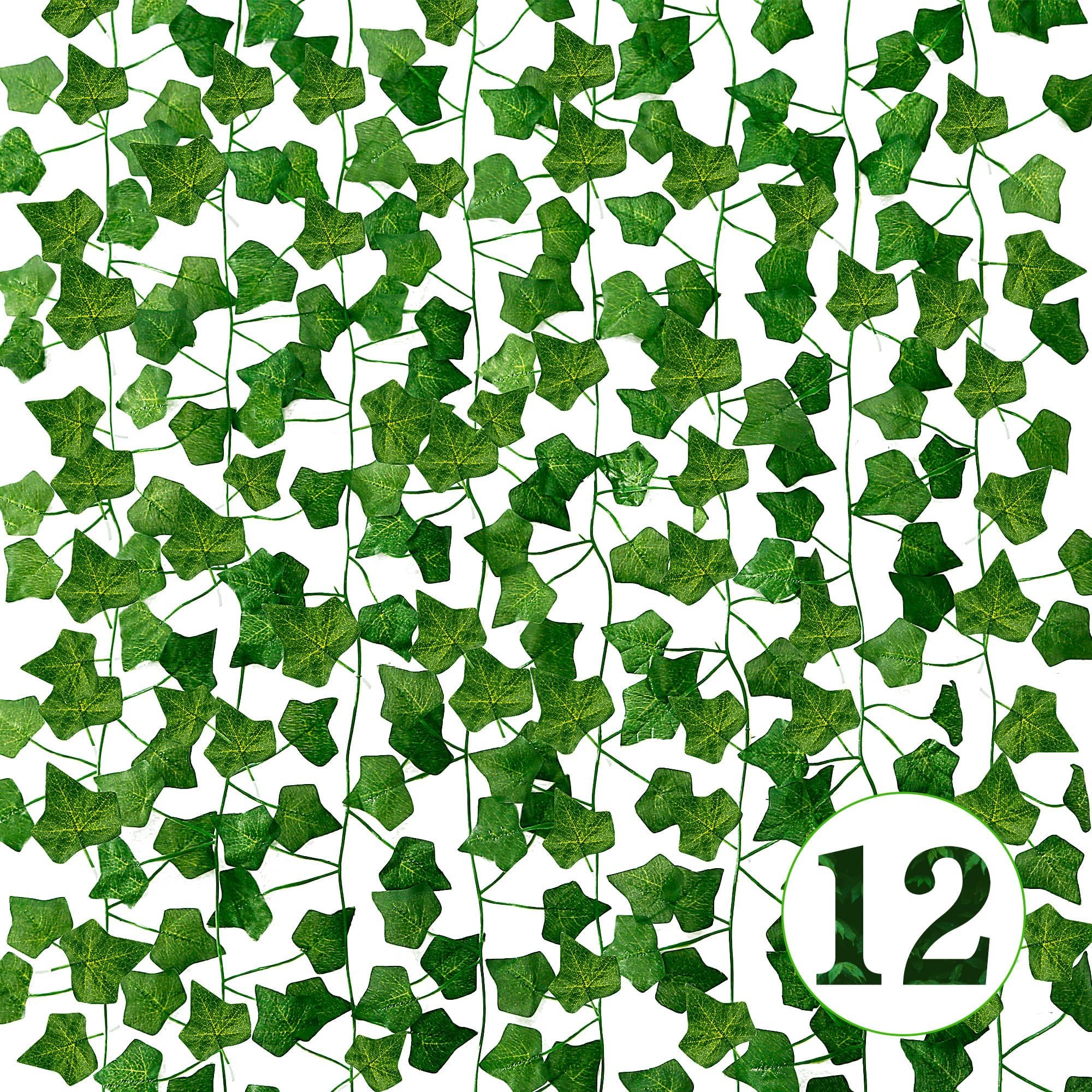 Amazon.com: Sggvecsy 12 Pack 84Ft Fake Vines Fake Ivy Leaves Artificial ...