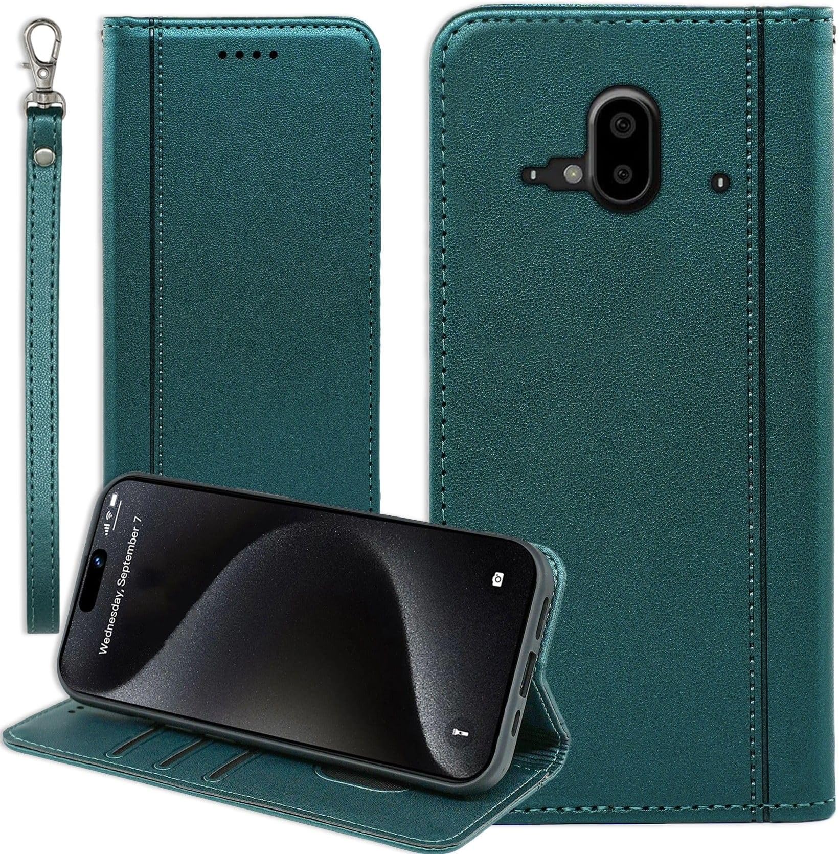 Amazon.co.jp: らくらくスマートフォン F-52B ケース 手帳型 らくらくスマートフォン F52B docomo ストラップ ...