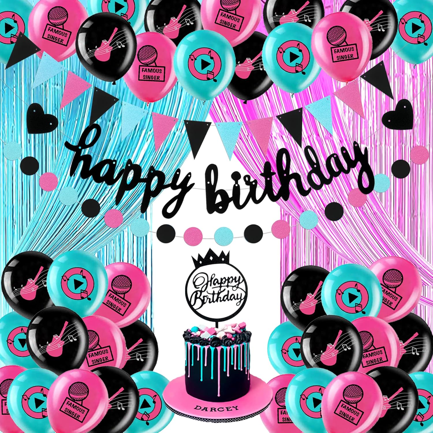 Amazon.com: Music Birthday Party Decorations Social Media Theme ...