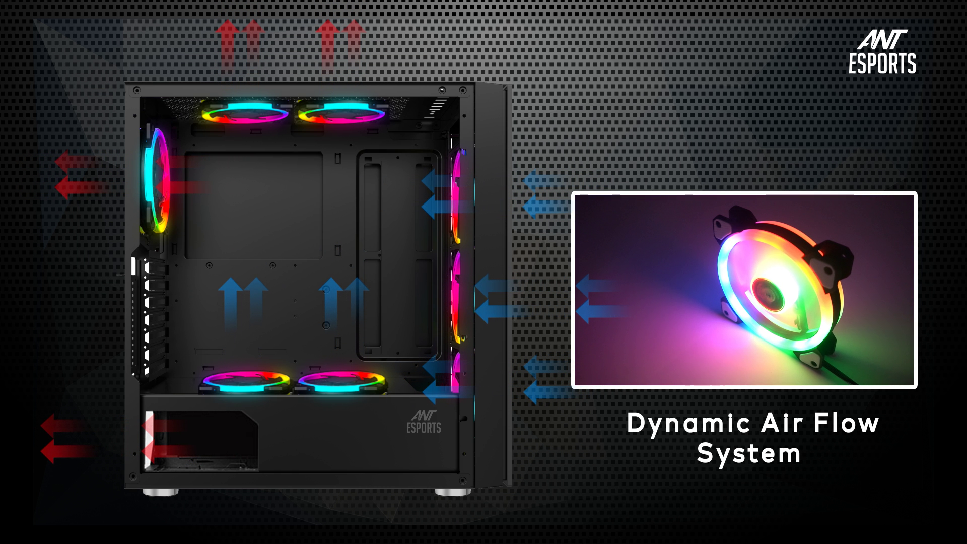 Ant Esports ICE-511MT Mid Tower Mesh Gaming Cabinet Computer Case ...