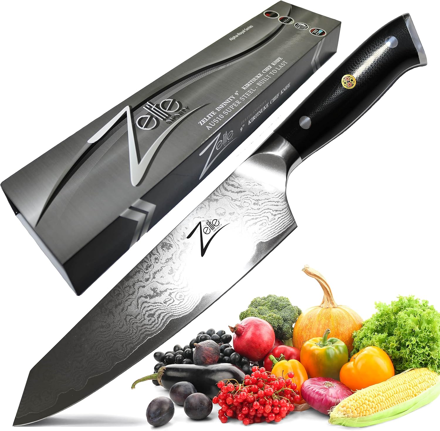 Amazon.com: Zelite Infinity Kiritsuke Chef Knife 9 Inch - Alpha-Royal ...