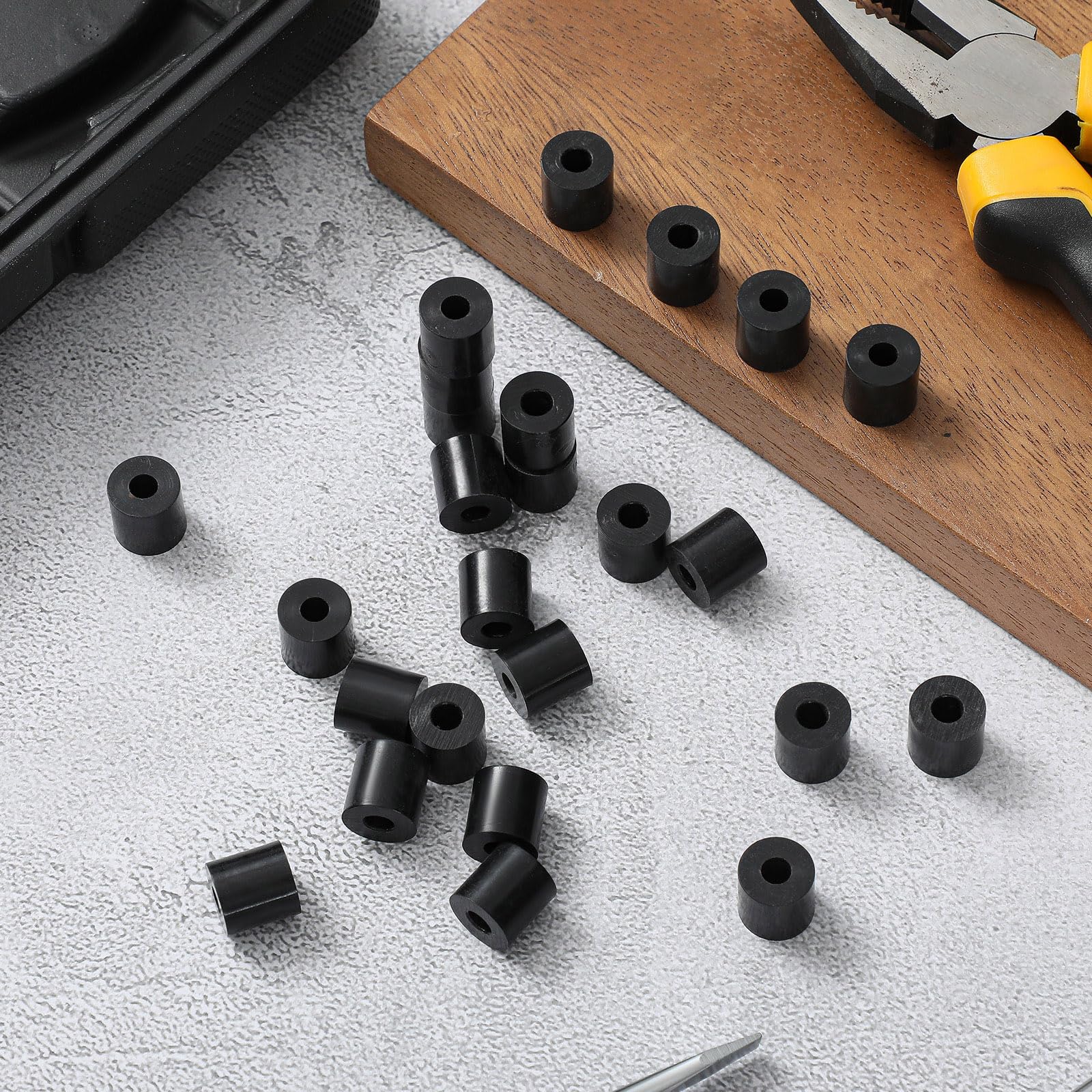 Snapklik.com : 200 Pcs Black Nylon Spacers 1/2 Thick, 1/2 Od 0.194 ID ...