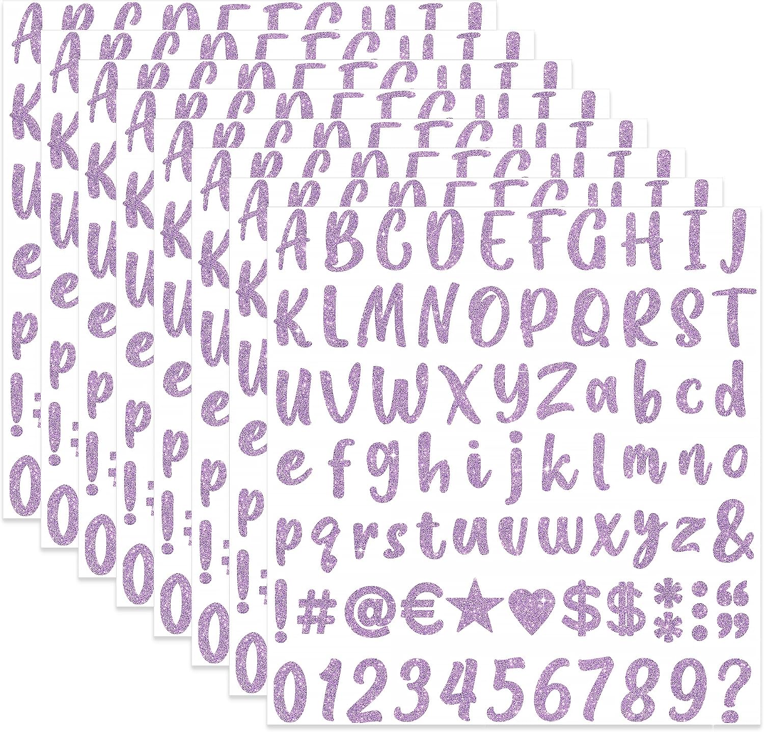 Amazon.com: 648 Pieces 8 Sheets Letter Stickers Glitter Small Self ...