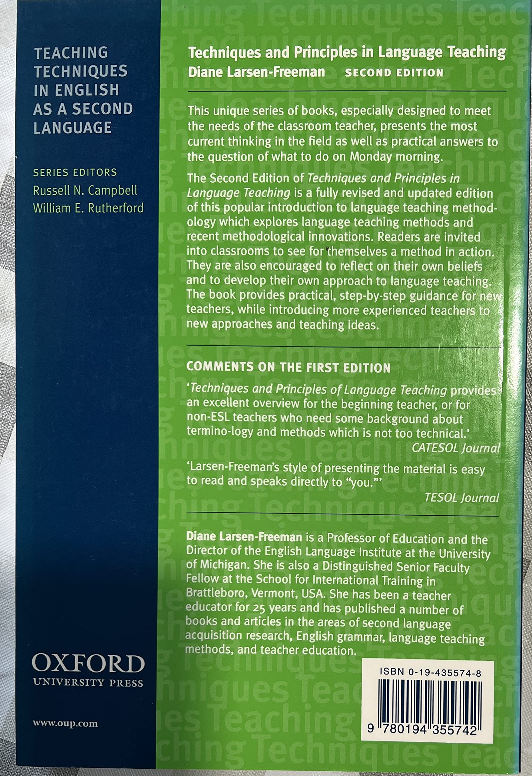 Techniques and Principles in Language Teaching: Larsen-Freeman, Diane ...