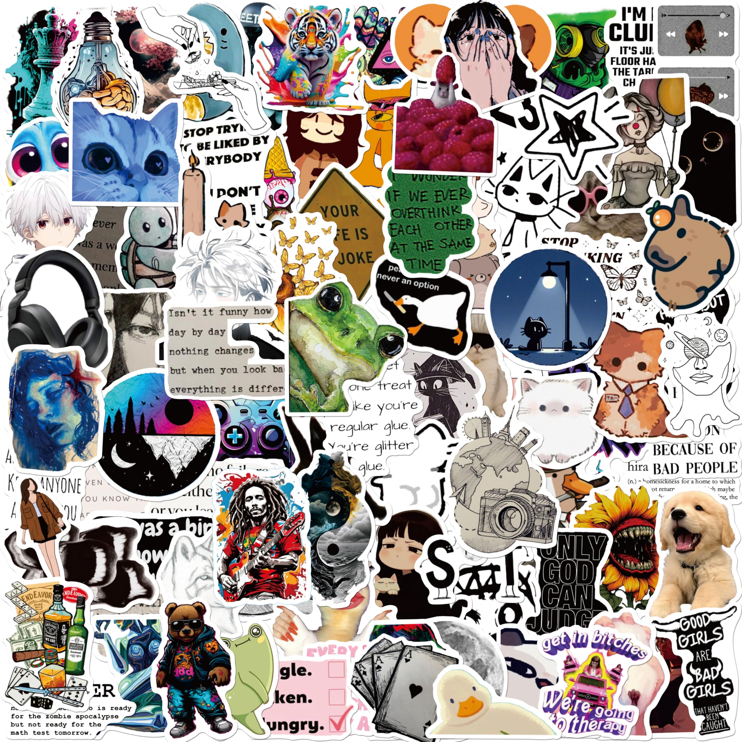 Amazon.com: Cool Aesthetic Stickers | Unique Assorted 100 PCS | Vinyl ...