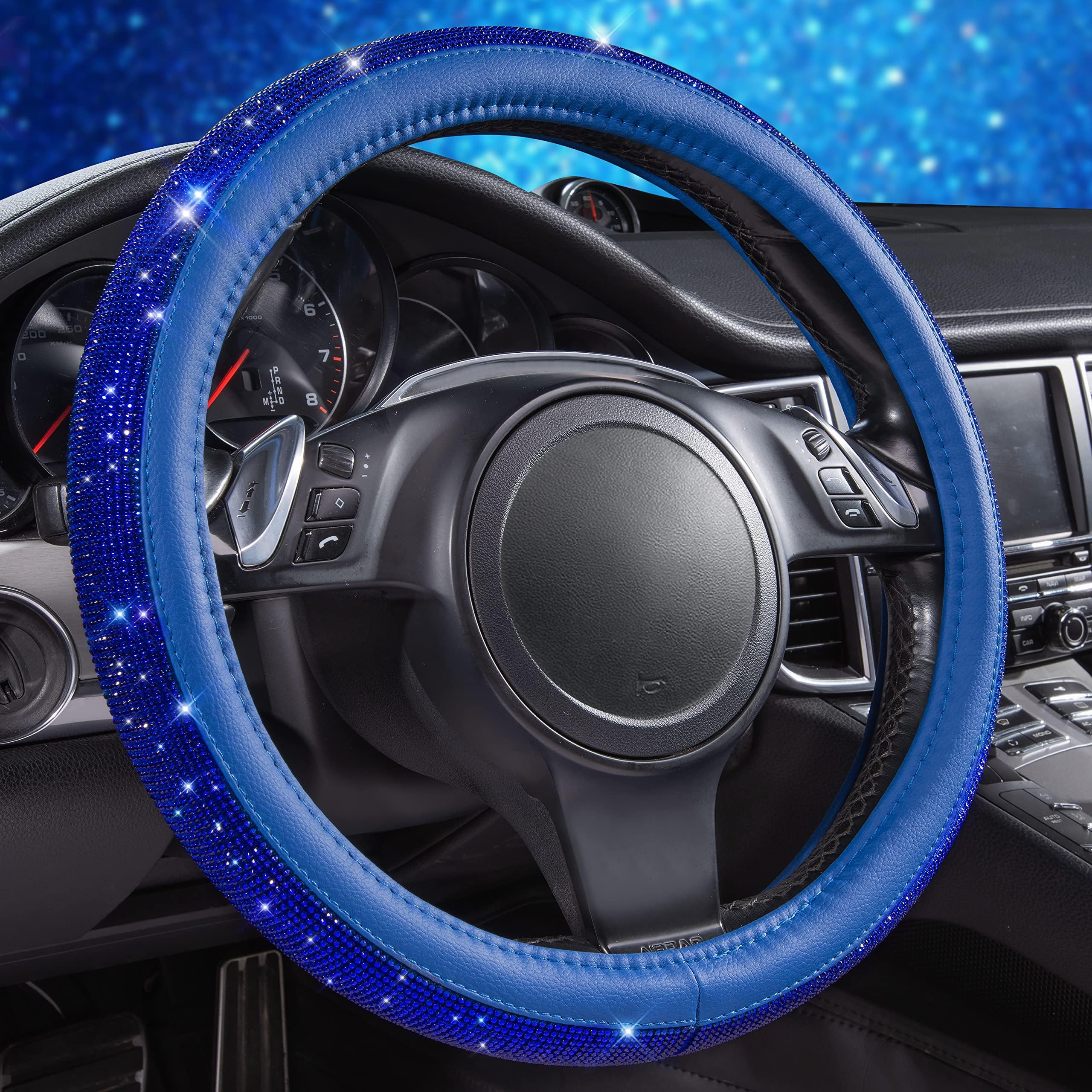 Amazon.com: Kewucn Car Elastic Stretch Steering Wheel Cover, Soft ...