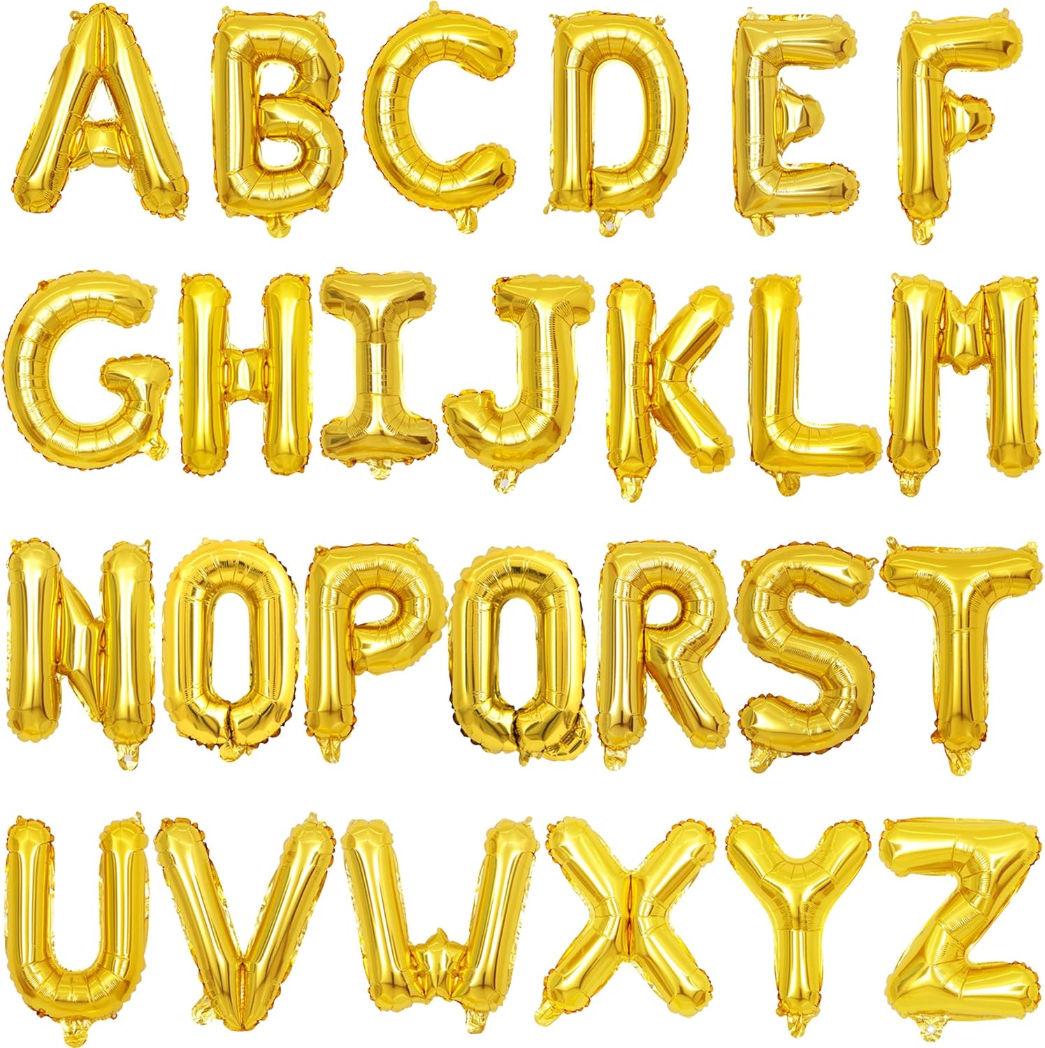 Amazon.com: 2 Set 52Pcs Gold Alphabet A-Z Letter Balloons 16in Balloon ...