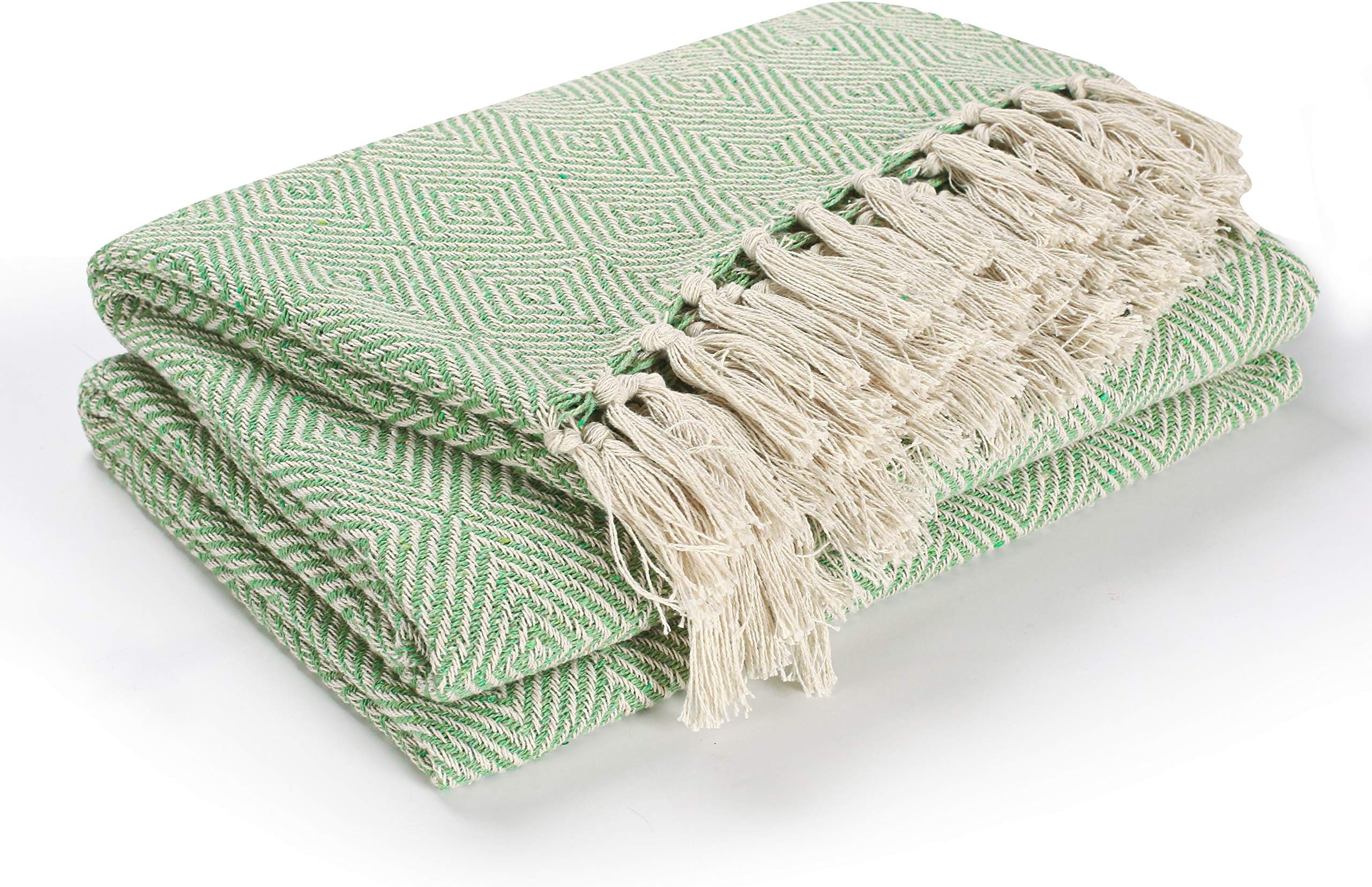 EHC Luxury Reversible Super Soft Cotton Diamond Large Throw For Sofa ...