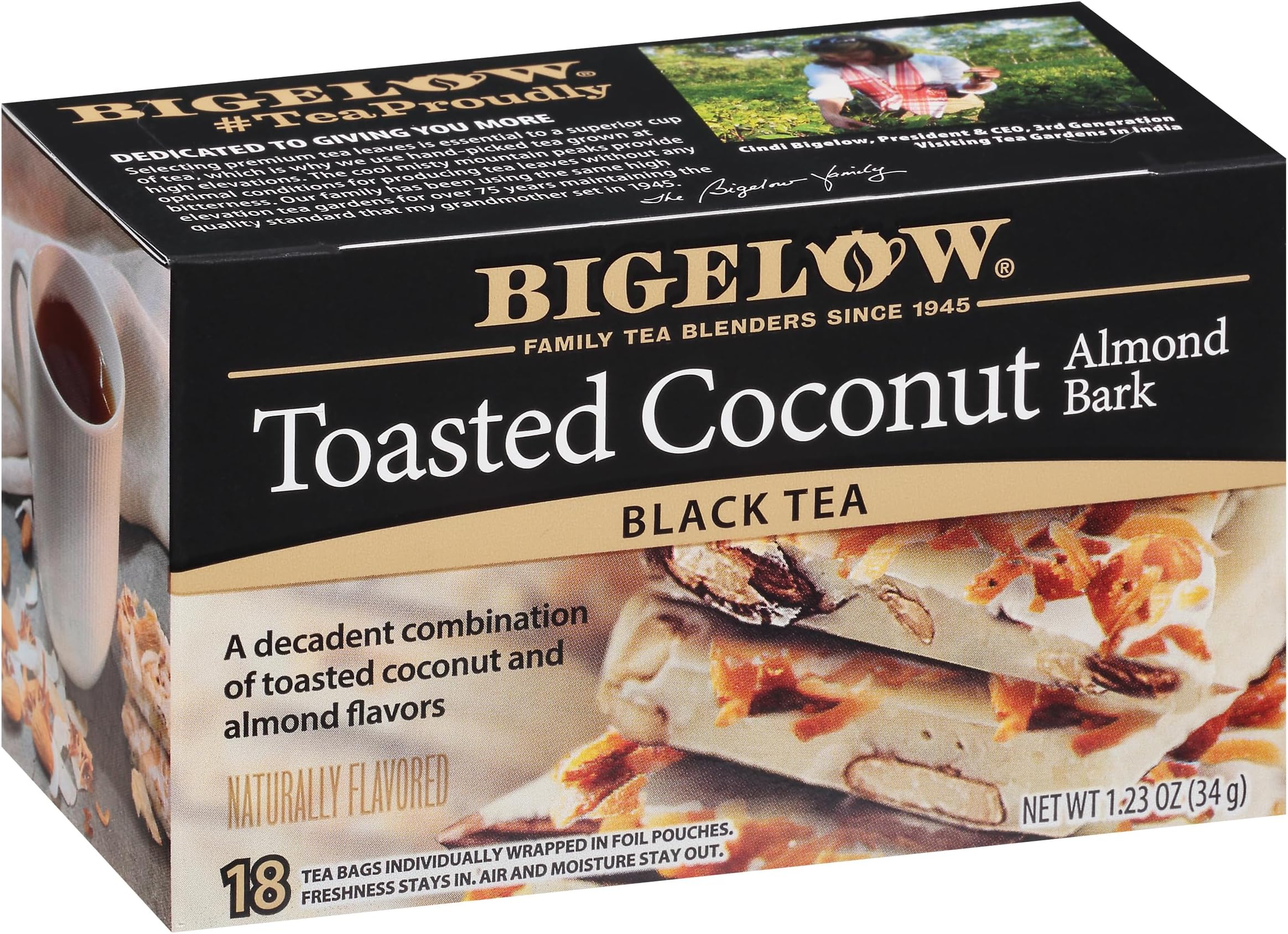 Amazon.com: Bigelow Tea Toasted Coconut Almond Bark Black Tea ...