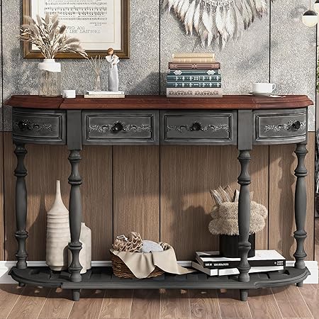Amazon.com: merax LUMISOL 64 inch Long Console Table with 3 Drawers and ...