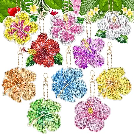 Amazon.com: 5 Pcs DIY 5D Mandala Flower Diamond Painting Keychain Kit ...