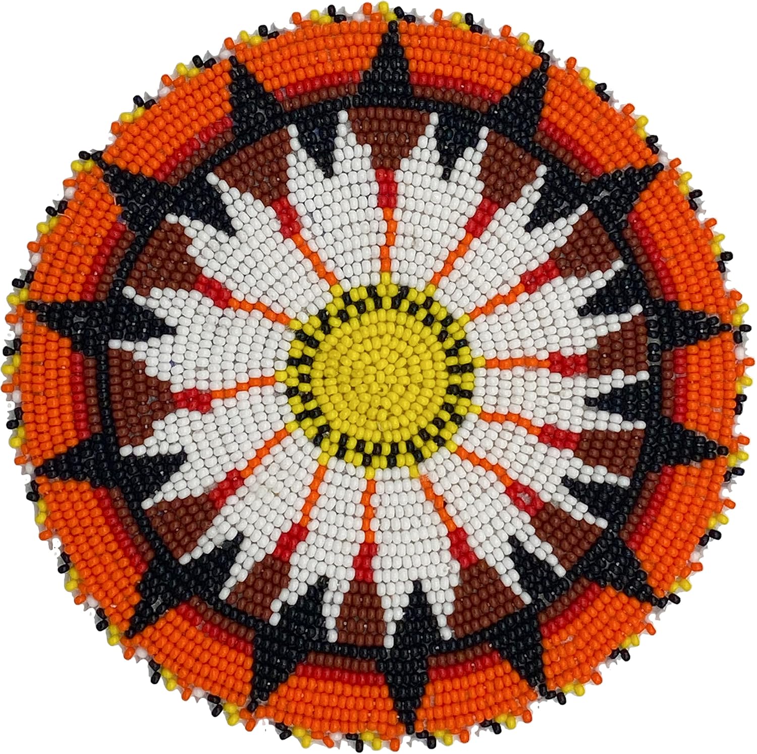 Amazon.com: Seed Beads Beaded Rosette Medallion Patch Applique 5 inch ...