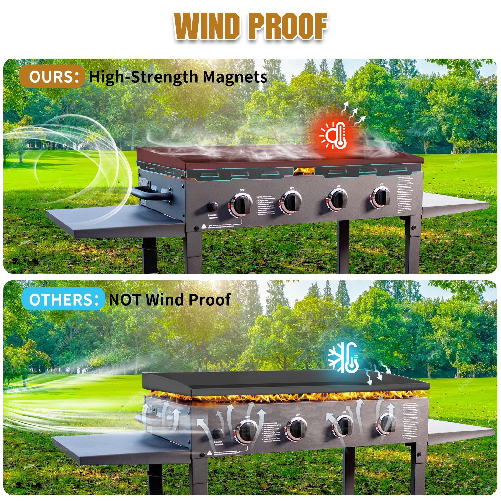Snapklik.com : ITEFDTUTNE Wind Guards For Blackstone 22 Inch Griddle ...