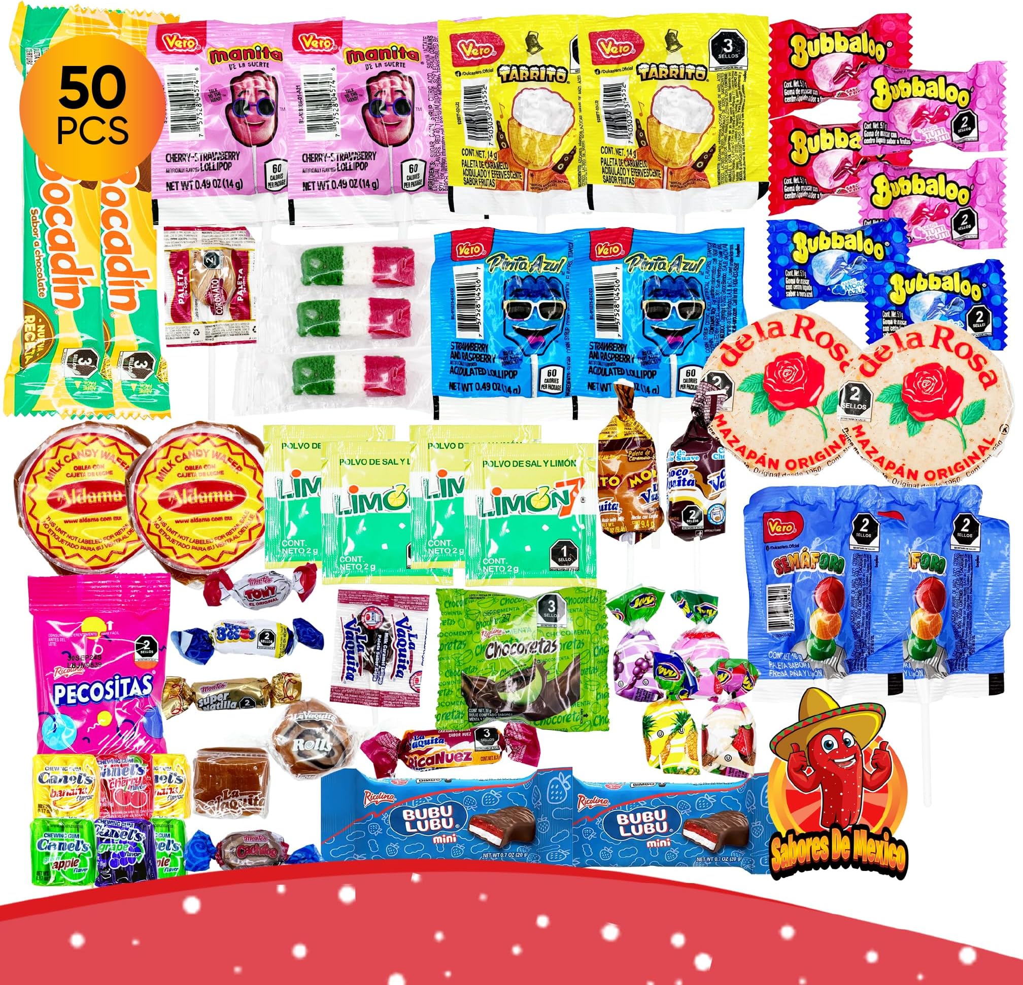 Amazon.com : Mexican Candy Variety Pack 120 pieces, Authentic Dulces ...