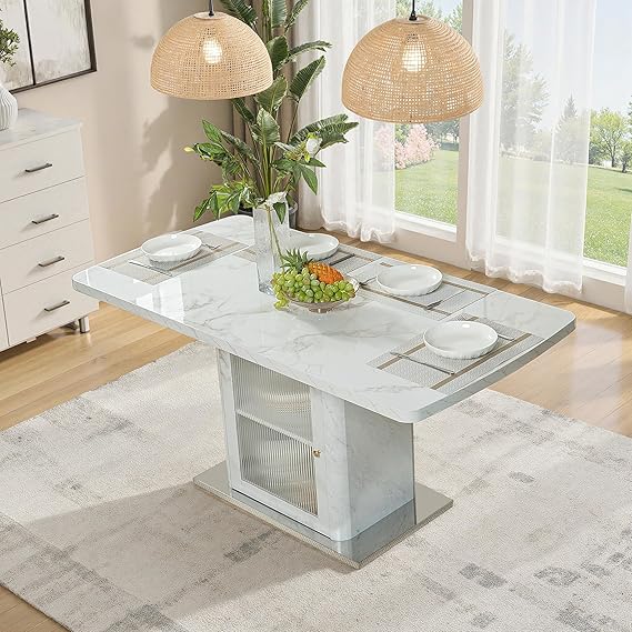 Amazon.com - 47.24"-63" Modern Extendable Rectangle Dining Table ...