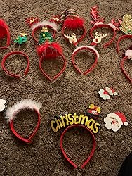 Amazon.com: 12 Pack Christmas Headbands, Fancy Elf Reindeer Antlers ...