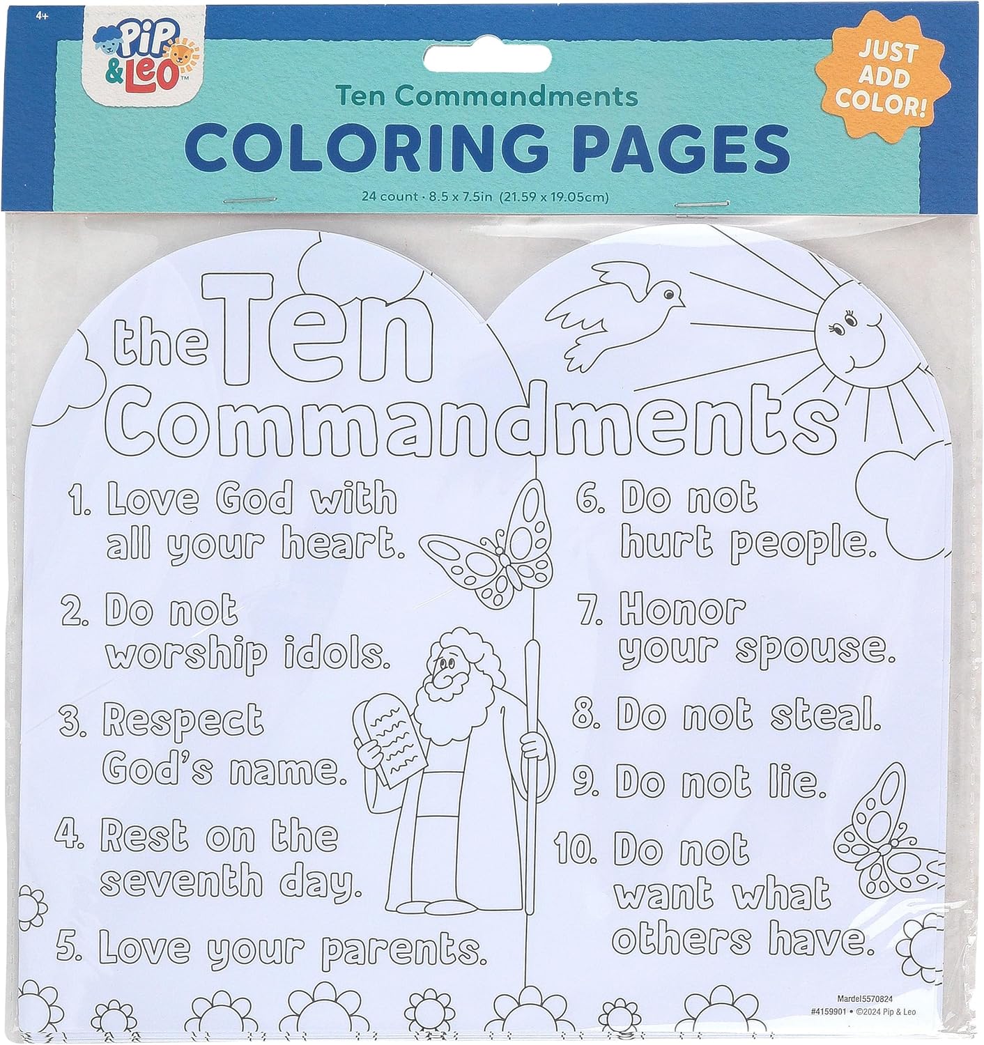 Amazon.com: Mardel Ten Commandments Coloring Pages, by Pip & Leo, 24 ...