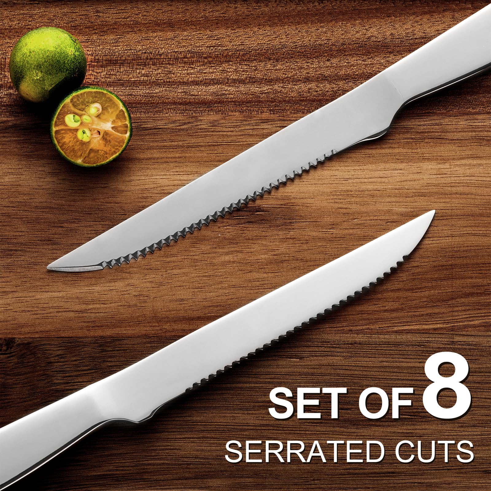 Snapklik.com : Steak Knives Set Of 8, Eisinly Sharp Serrated Knife Set