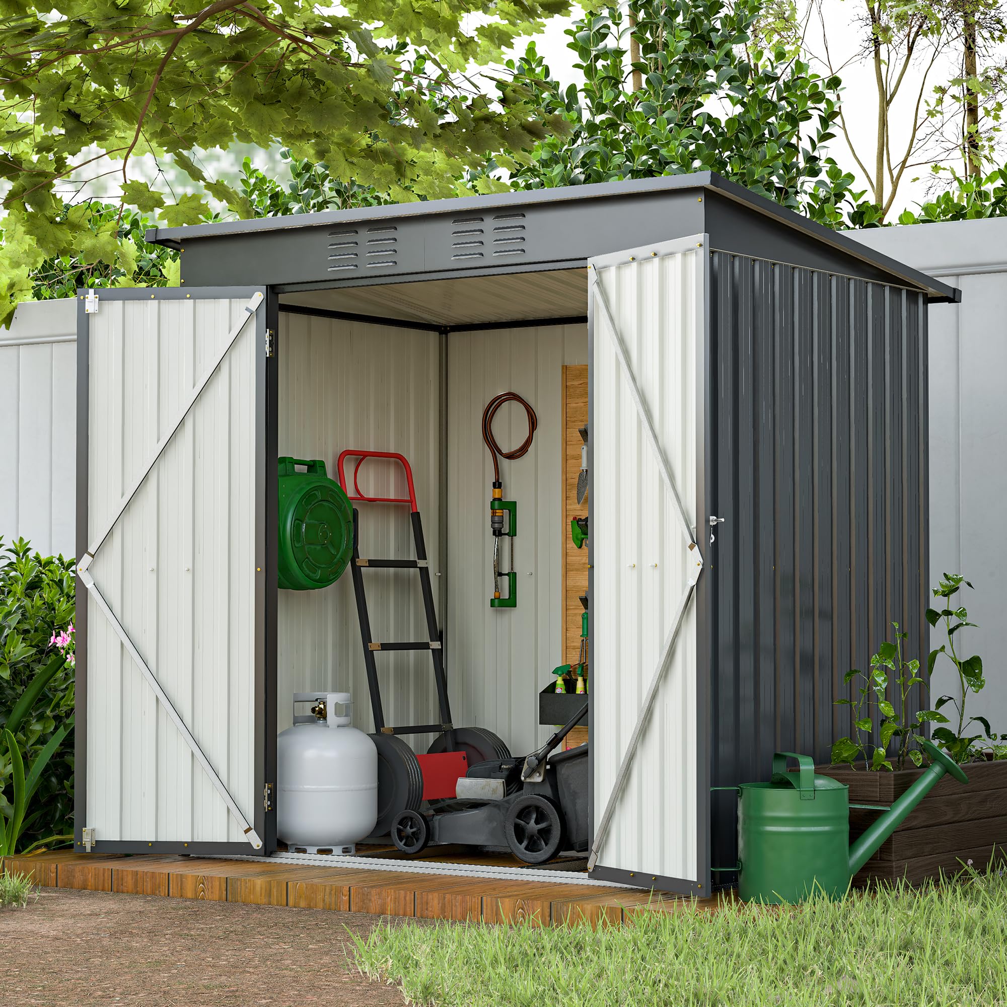 Snapklik.com : 6 X 4 FT Outdoor Storage Shed,Metal Garden Tool Sheds ...