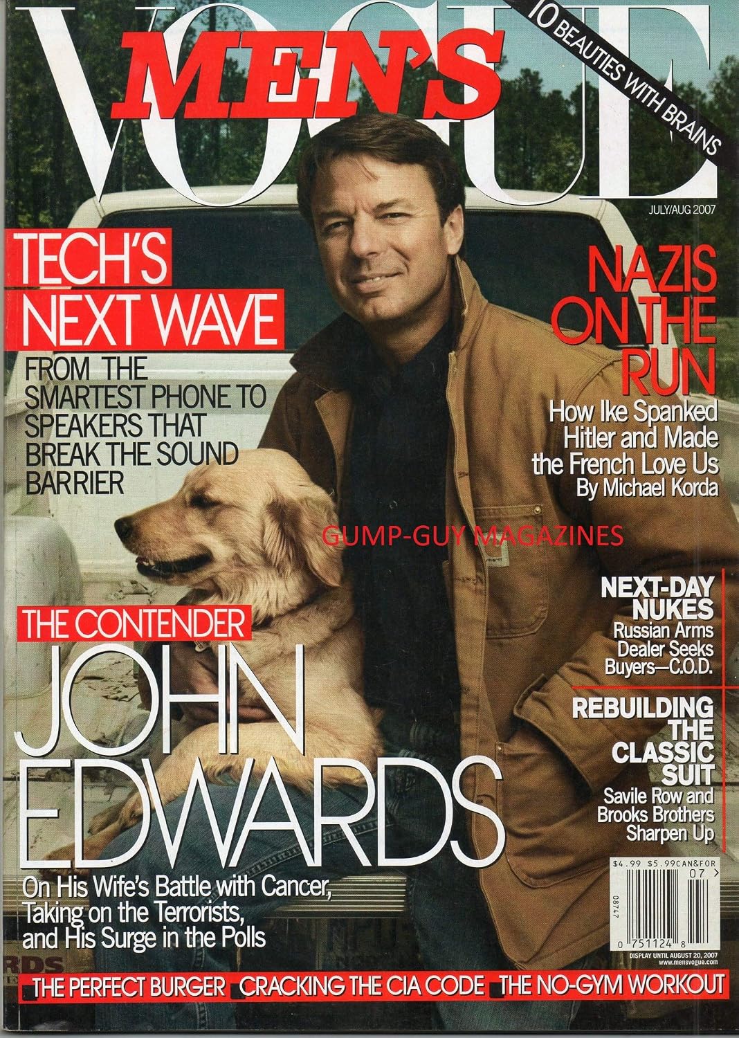 Amazon.com: MEN'S VOGUE July August 2007 Magazine JOHN EDWARDS ON HIS ...